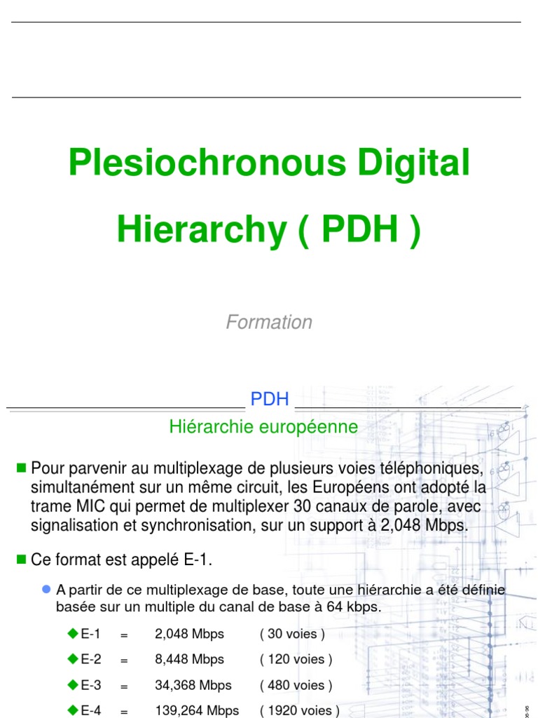 PDH | PDF | Standards de télécommunication | Protocole sur la couche ...