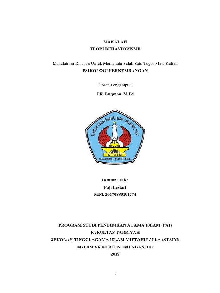 Teori Belajar Behaviorisme Dan Kognitivisme | PDF Teori Belajar Behaviorisme Dan Kognitivisme | PDF