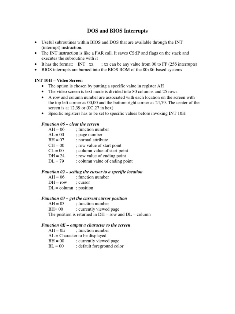 Interrupts | PDF | Bios | Subroutine Interrupts | PDF | Bios | Subroutine