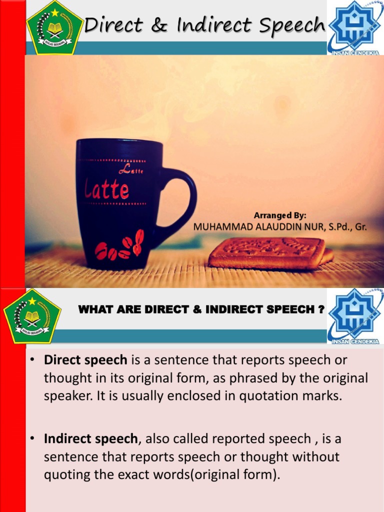 Direct & Indirect Speech PPT Didin | PDF | Grammatical Tense | Grammar