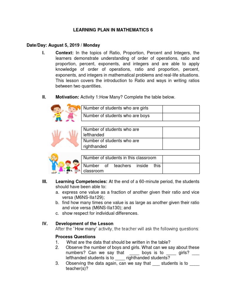 Lesson Plan Ratio | PDF | Ratio | Fraction (Mathematics)