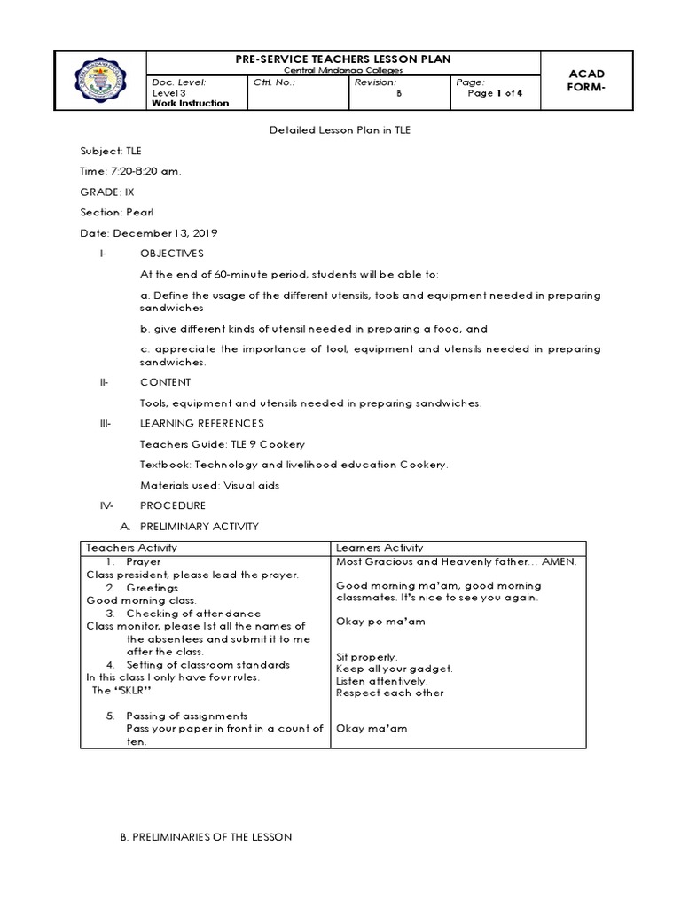 Malade LP TLE 9-Tools, Equipment and Utensils Needed in Preparing Sandwiches | PDF | Knife ...