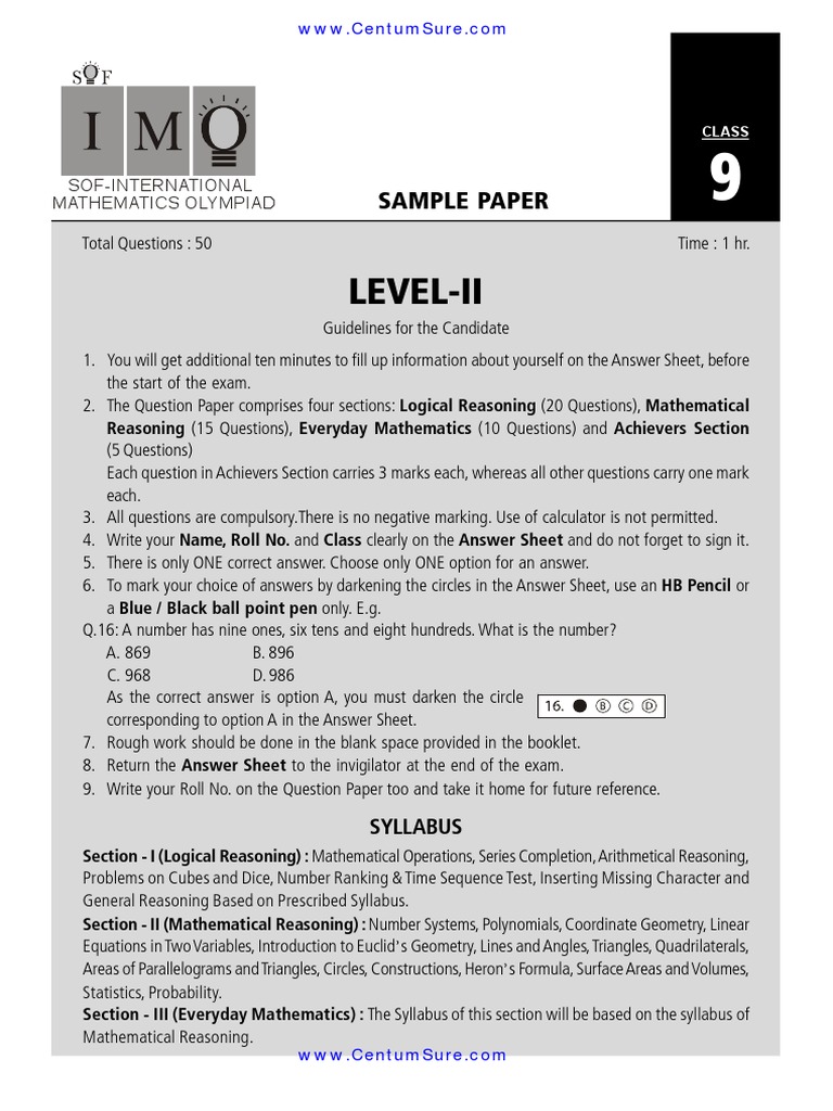 Class 9 - IMO 2 | PDF | Fraction (Mathematics) | Area