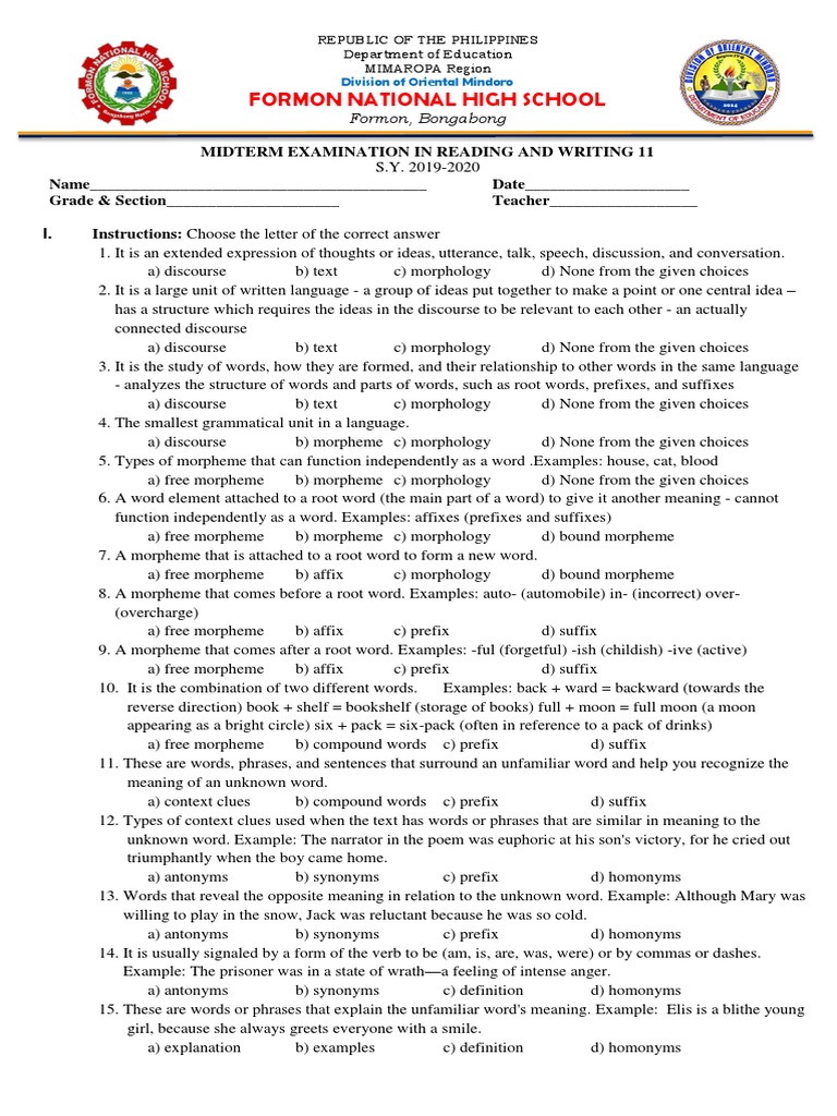 Reading and Writing 11 | PDF | Morphology (Linguistics) | Word