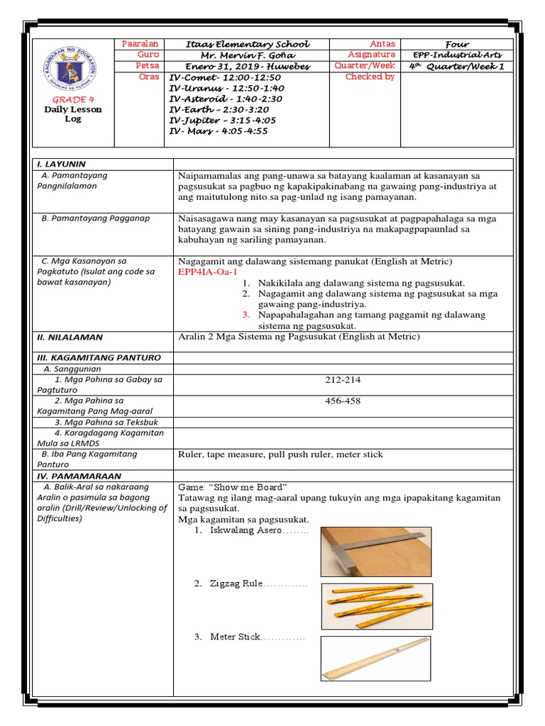 DLP in EPP - INDUSTRIAL ARTS-1 | PDF