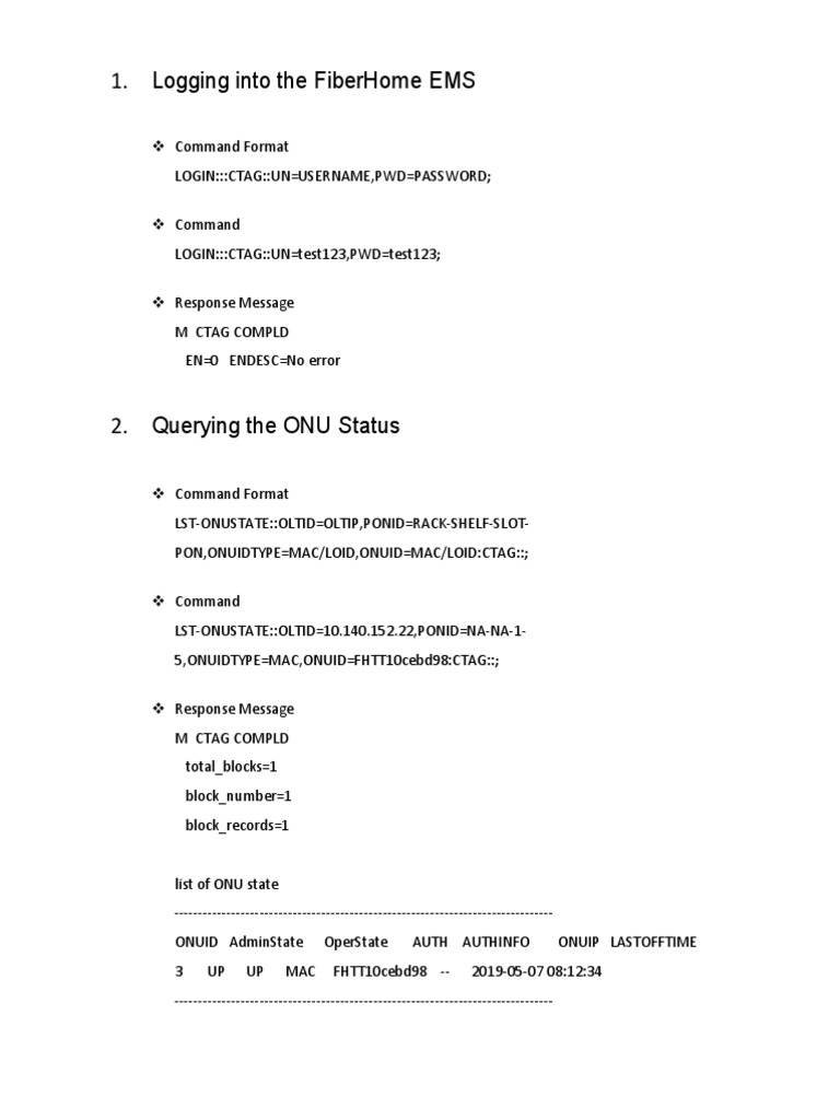 TL1 Commands Fiberhome | PDF | Digital Technology | Data Transmission