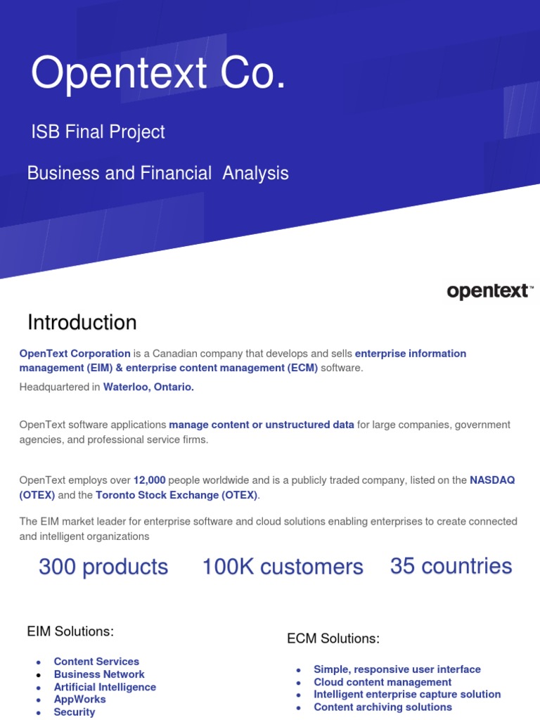 OpenText PPT | PDF | Analytics | Cloud Computing