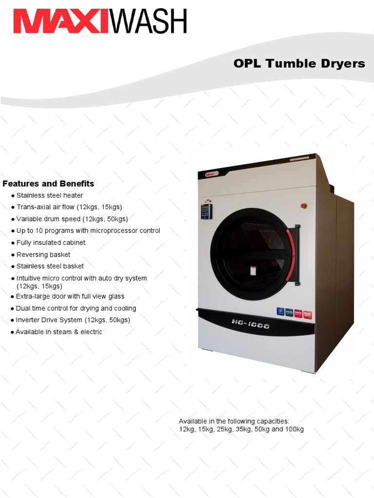 MaxiDry HG Series Dryers | PDF | Machines | Heating, Ventilating, And ...