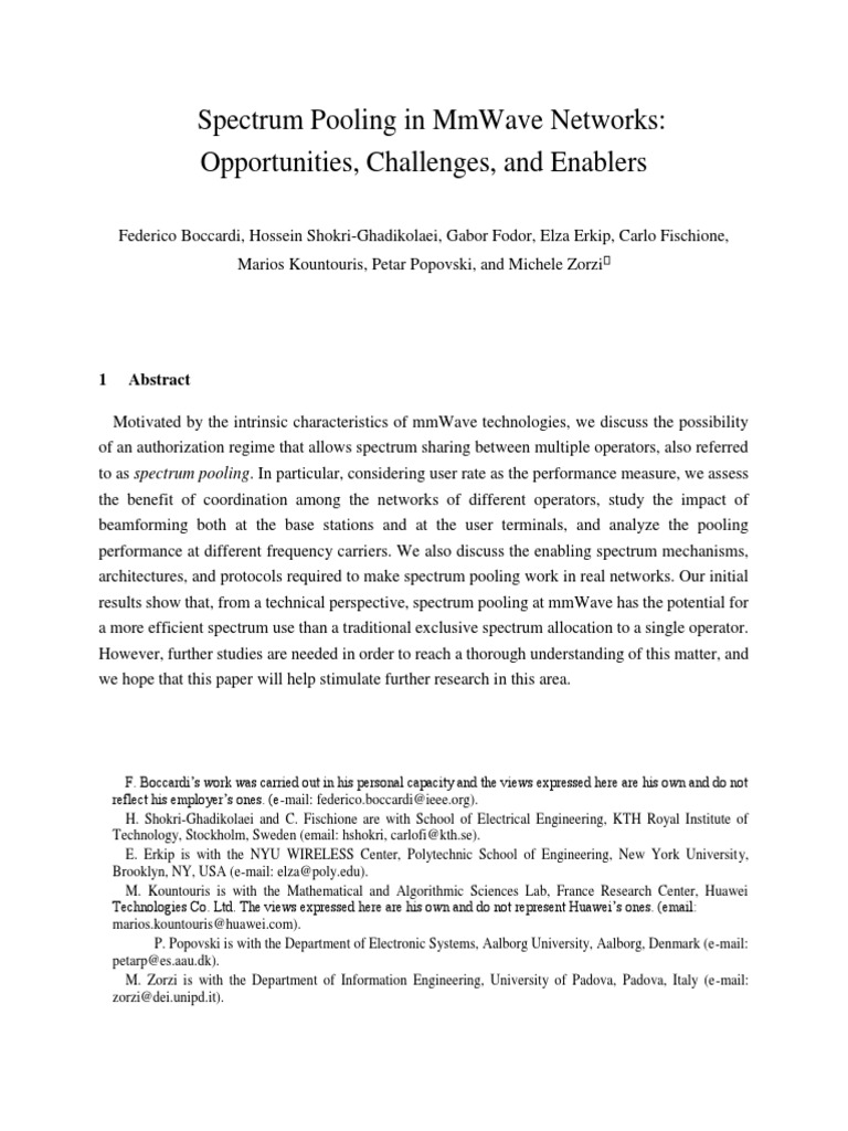 Spectrum Pooling | PDF | Cellular Network | Extremely High Frequency