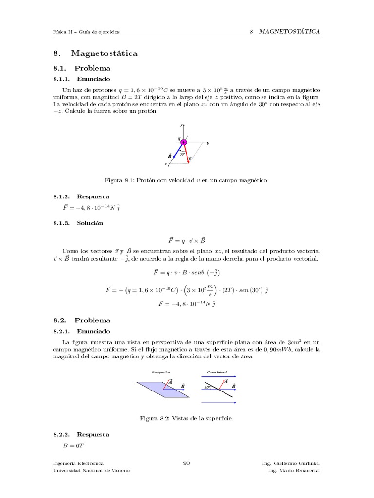 Magnetostática Solucionario | PDF | Carga eléctrica | Campo magnético