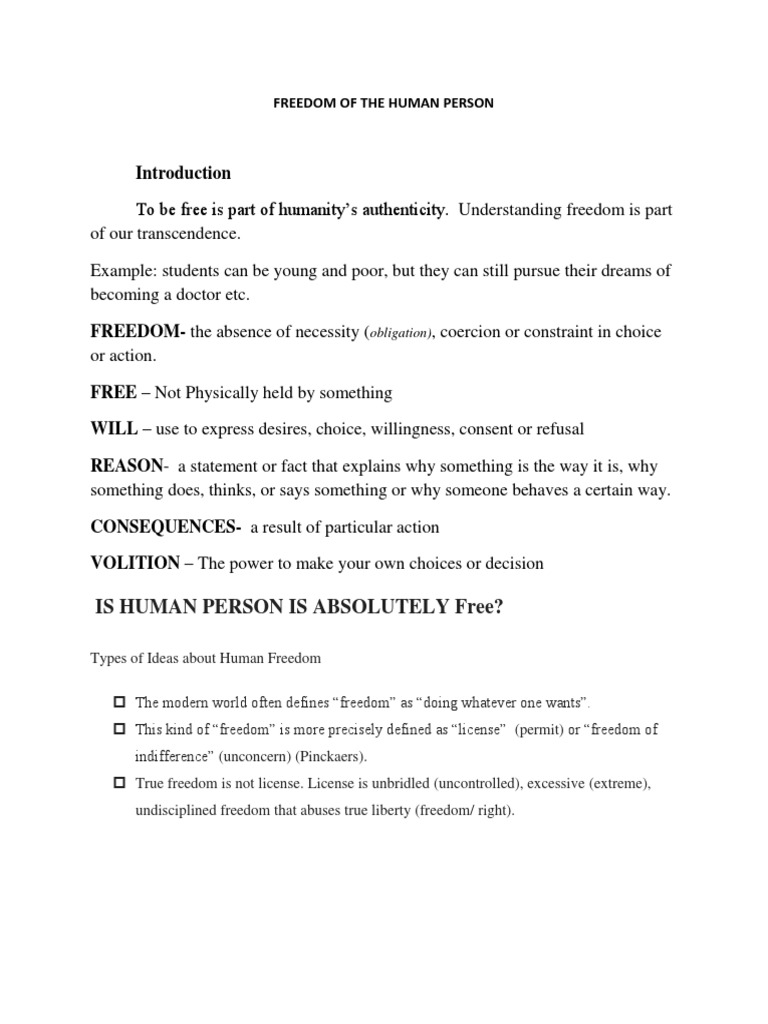 Understanding Human Freedom Concepts | PDF | Determinism | Liberty