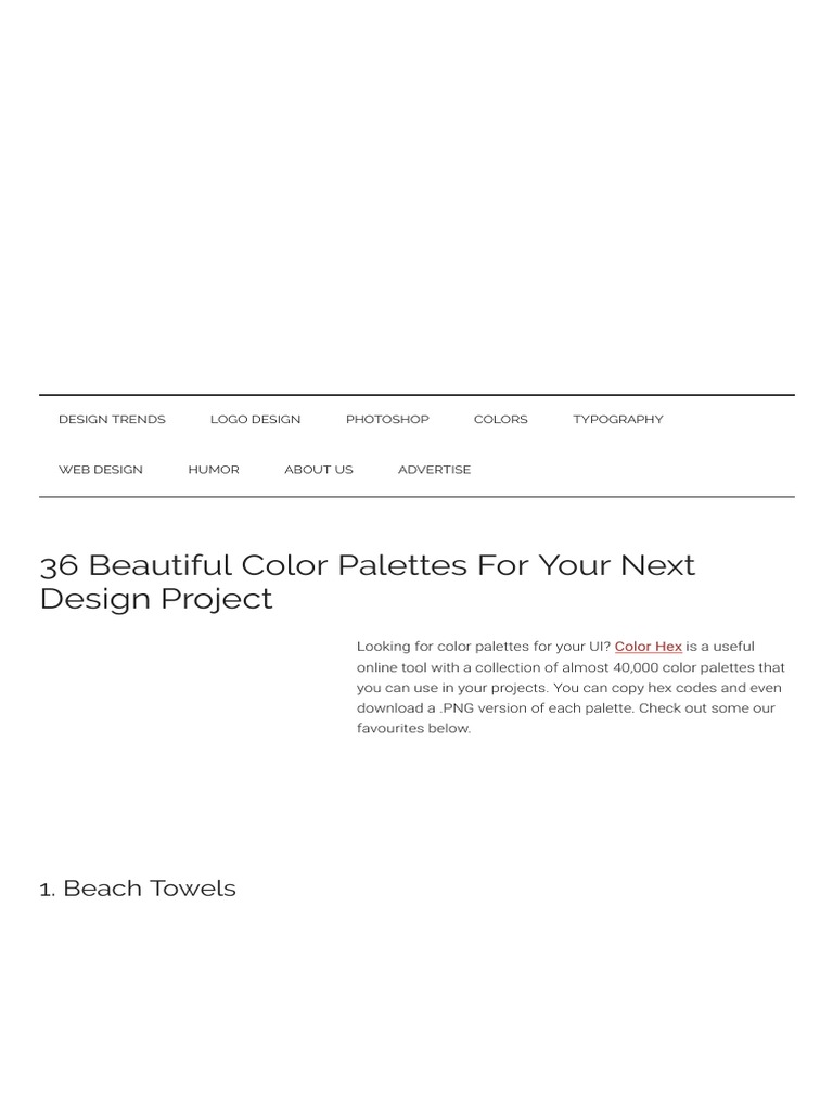 Color Palettes For Graphic Design | PDF | Graphic Design ...