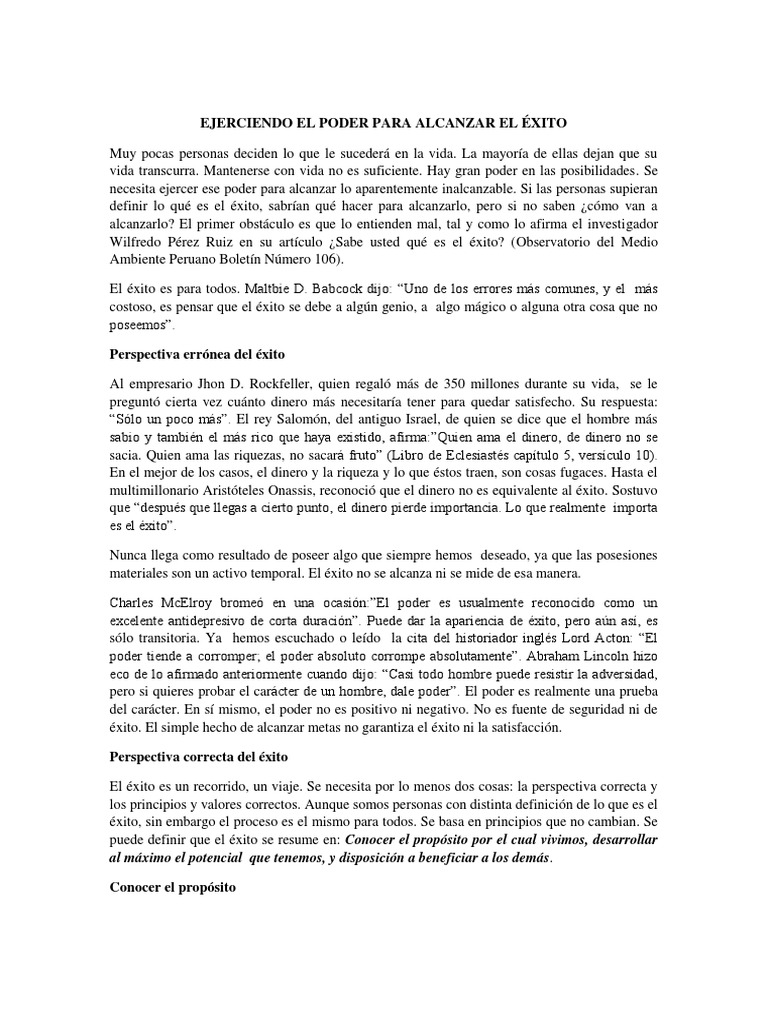 Definicion de Exito | PDF | Conocimiento