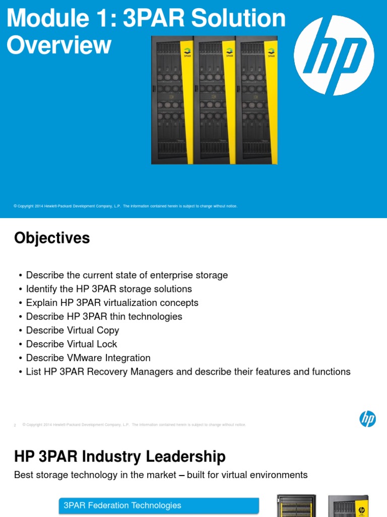Day1-HP 3PAR Solution Over View | PDF | Scalability | Computer Data Storage