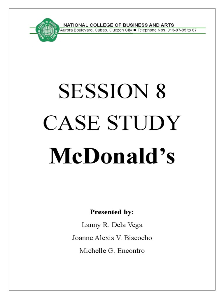 Session 8 Case Study - McDonald's | PDF | Mc Donald's | Fast Food ...