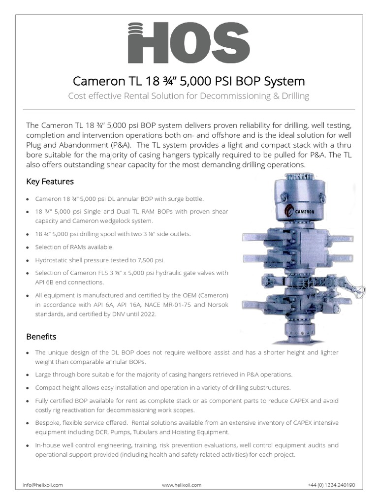 18.75 5K TL BOP Brochure | PDF | Civil Engineering | Chemical Engineering