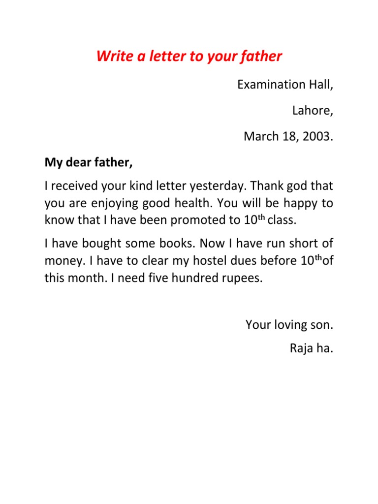 Write A Letter To Your Father | PDF