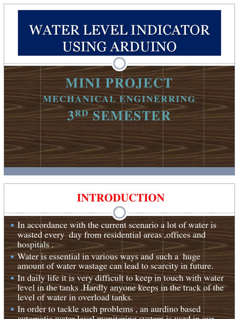 Miniproject Water Level Indicator | PDF | Liquid Crystal Display ...