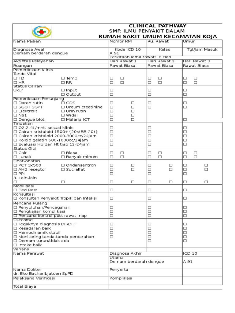Clinical Pathway DHF Dewasa PDF | PDF