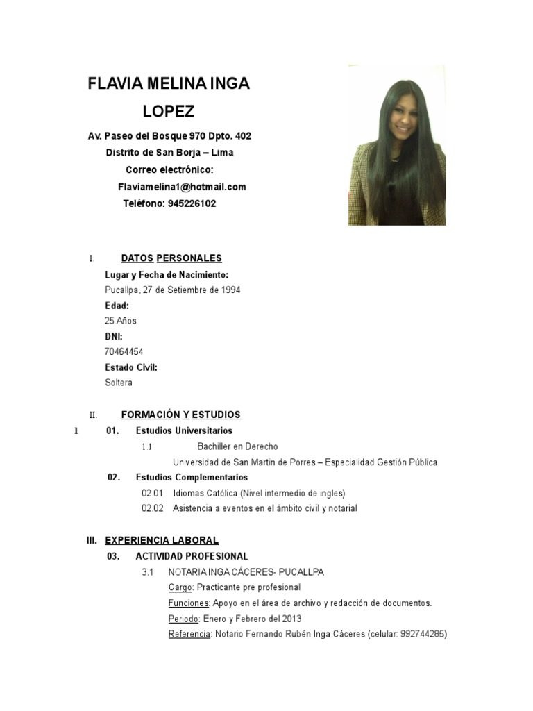 CV Flavia | PDF | Perú | Información del gobierno