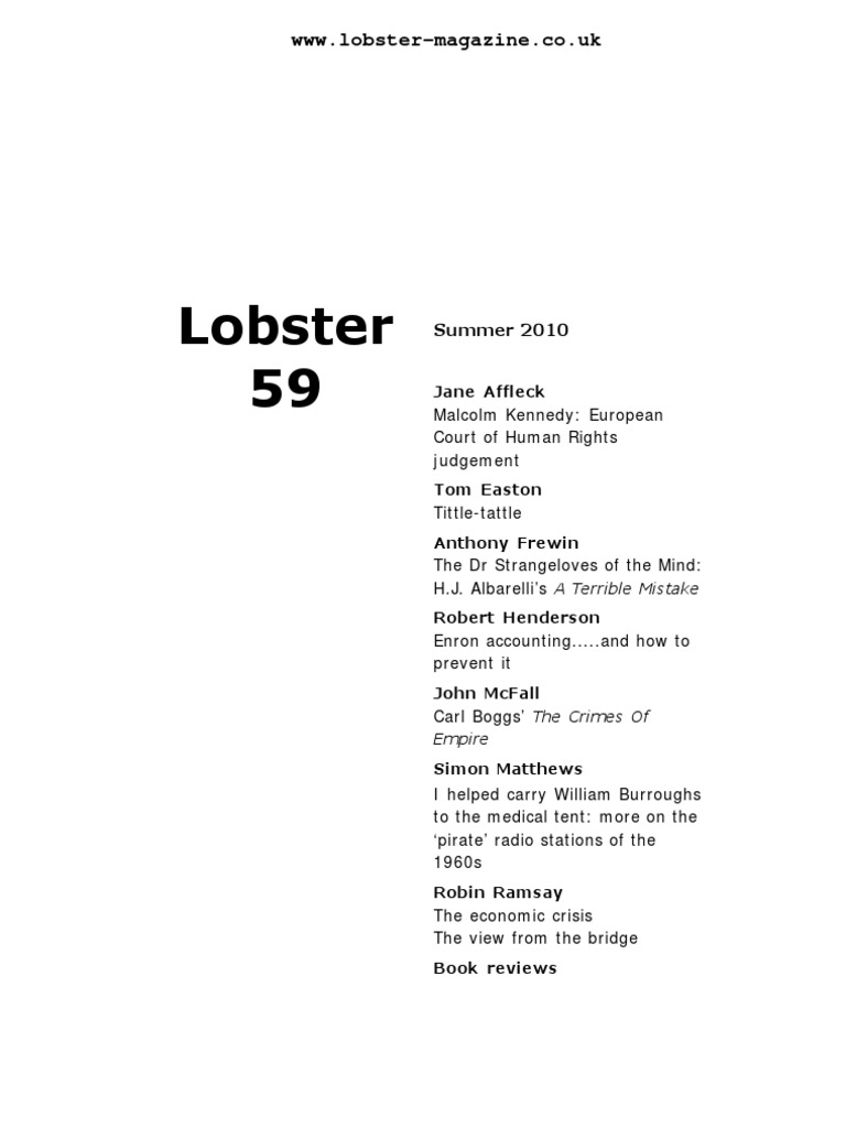 Lobster 59: WWW - Lobster-Magazine - Co.uk | PDF | Central Intelligence ...
