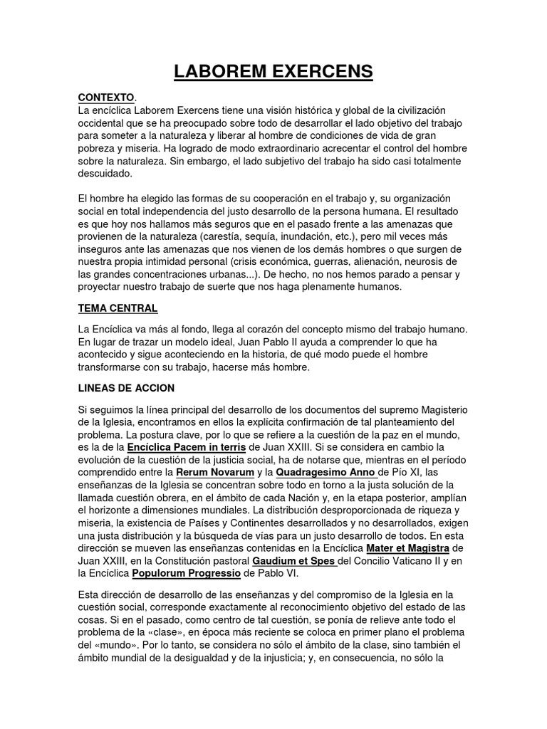 Laborem Exercens | PDF | Pobreza | Pobreza e indigencia