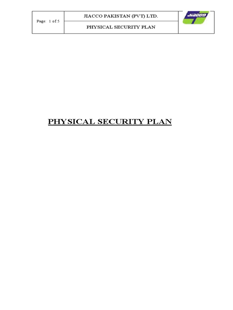 Physical Security Plan | PDF | Physical Security | Security
