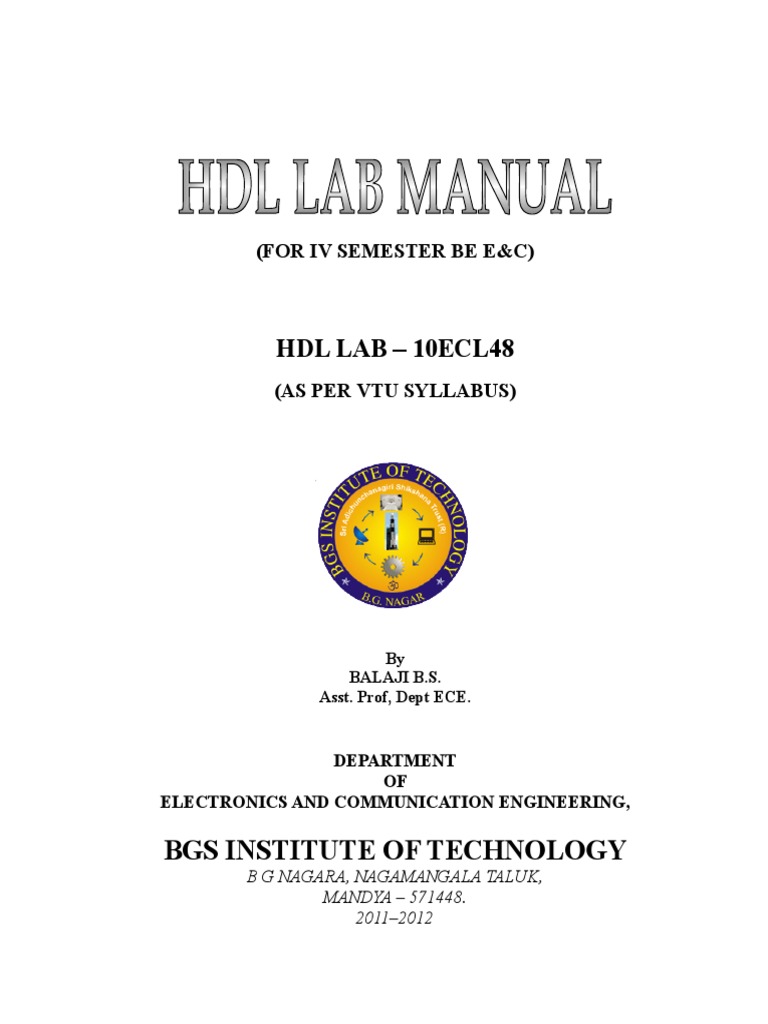 Hdl Lab Manual One Pdf Logic Gate Vhdl 