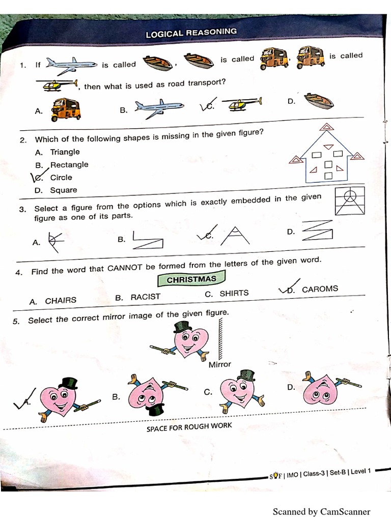 IMO Class 3 Level 1 2019 | PDF