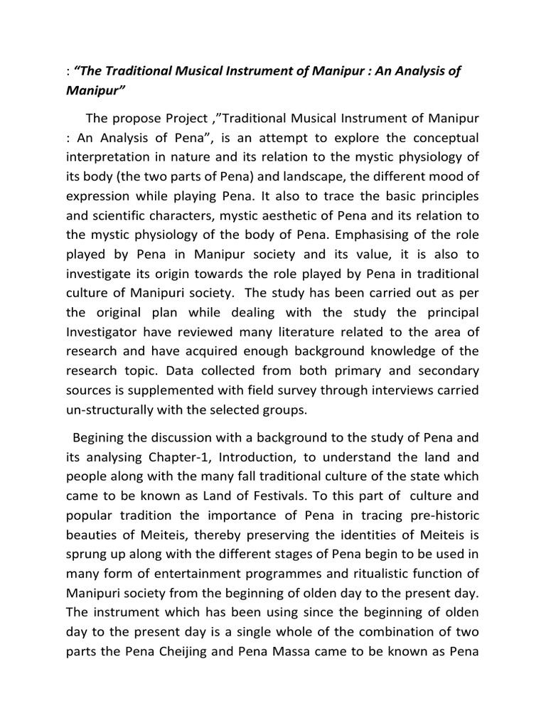 The Traditional Musical Instrument of Manipur | PDF | Science