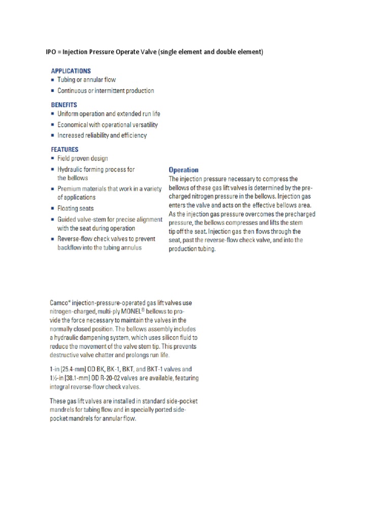 Gas Lift IPO and PPO | PDF