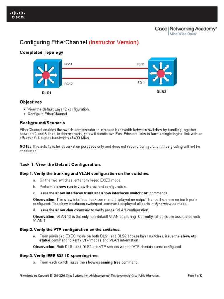 Configuring EtherChannel-CISCO ROUTER | PDF | Network Switch | I Pv6
