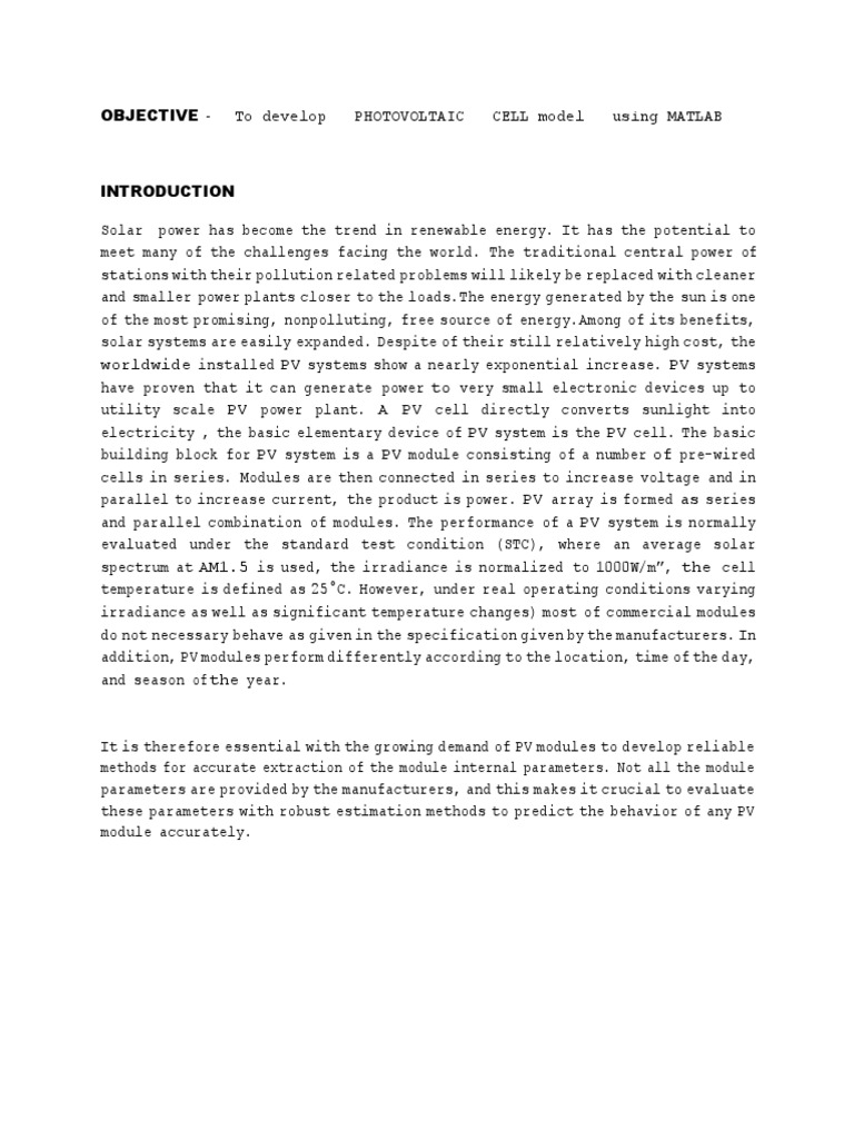 PV Report | PDF | Photovoltaics | Photovoltaic System