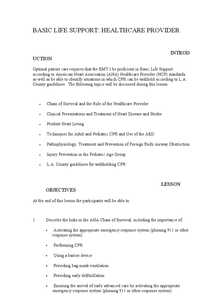 Basic Life Support | PDF | Cardiopulmonary Resuscitation | Cardiac Arrest