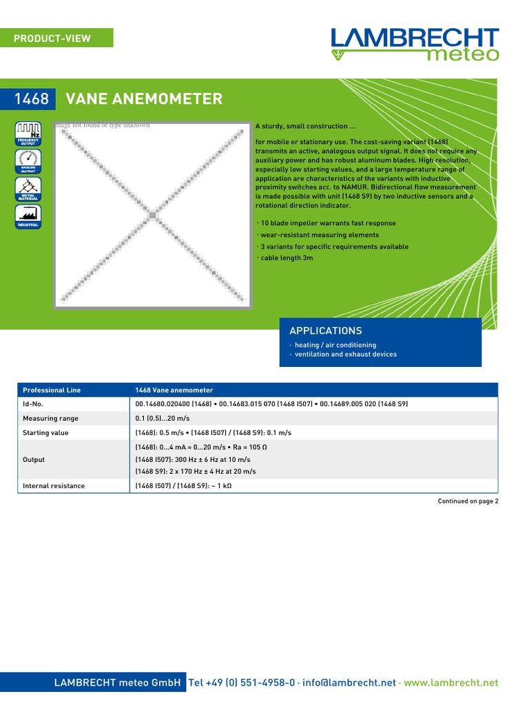 1468 - Vane Anemometer - Datasheet | PDF | Sensor | Switch