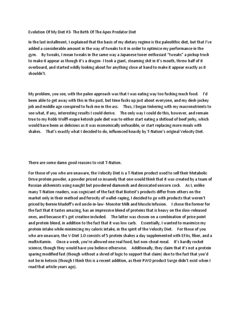Apex Predator Diet | PDF | Eating | Dieting