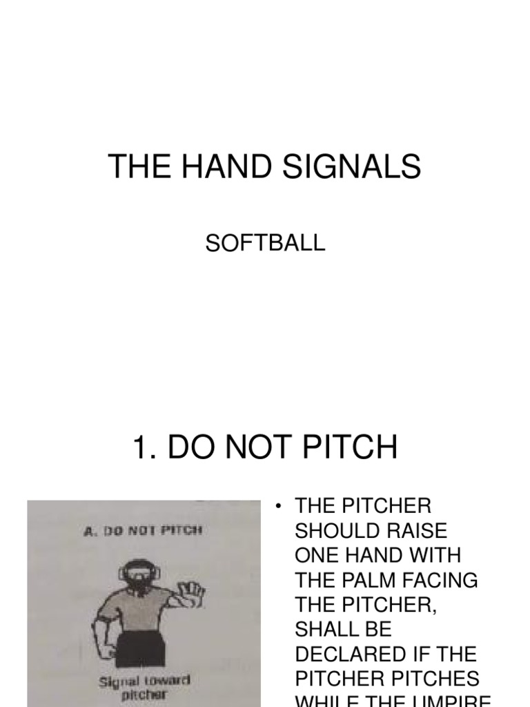 Softball Umpire Hand Signals