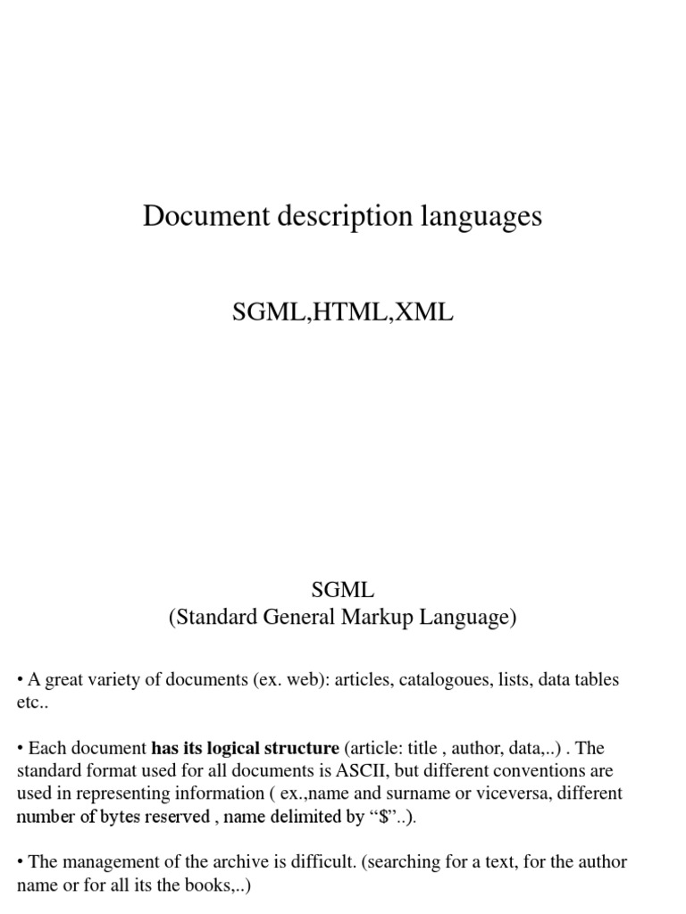 Understanding SGML, HTML, and XML | PDF | Html Element | Markup Language