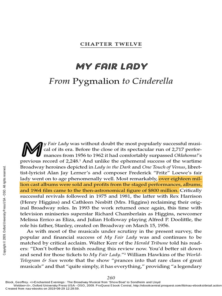 My Fair Lady Mus330w | PDF | Pygmalion (Play) | Performing Arts