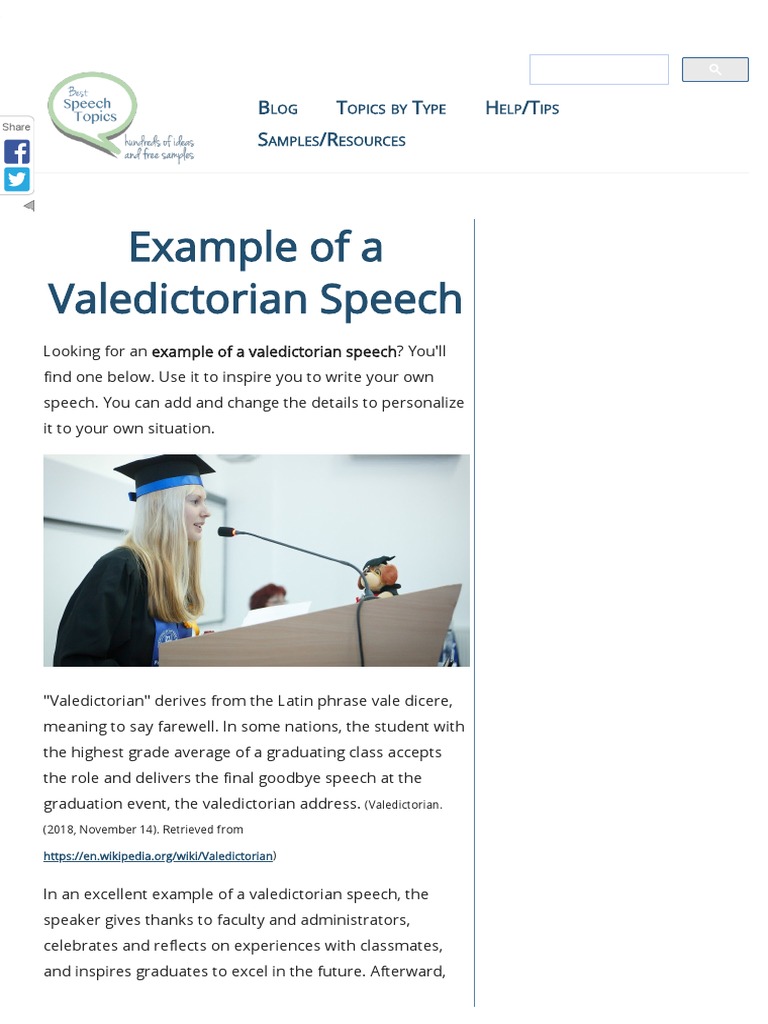 Example of A Valedictorian Speech PDF | PDF