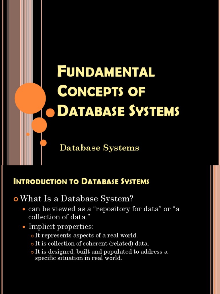 Fundamental Concepts of A Database System | PDF | Conceptual Model | Databases