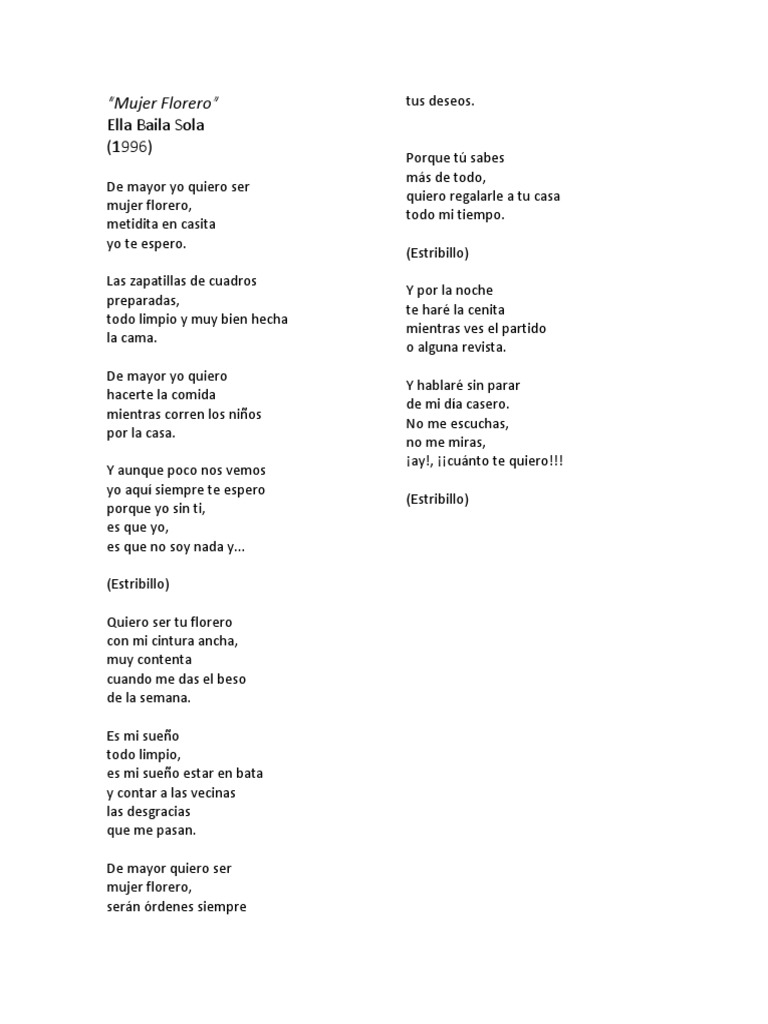 Mujer Florero, de Ella Baila Sola | PDF