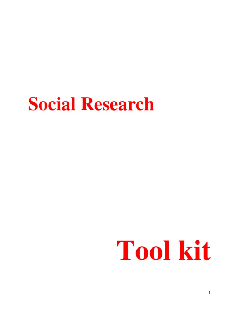 Social Research: Tool Kit | Download Free PDF | Social Research ...