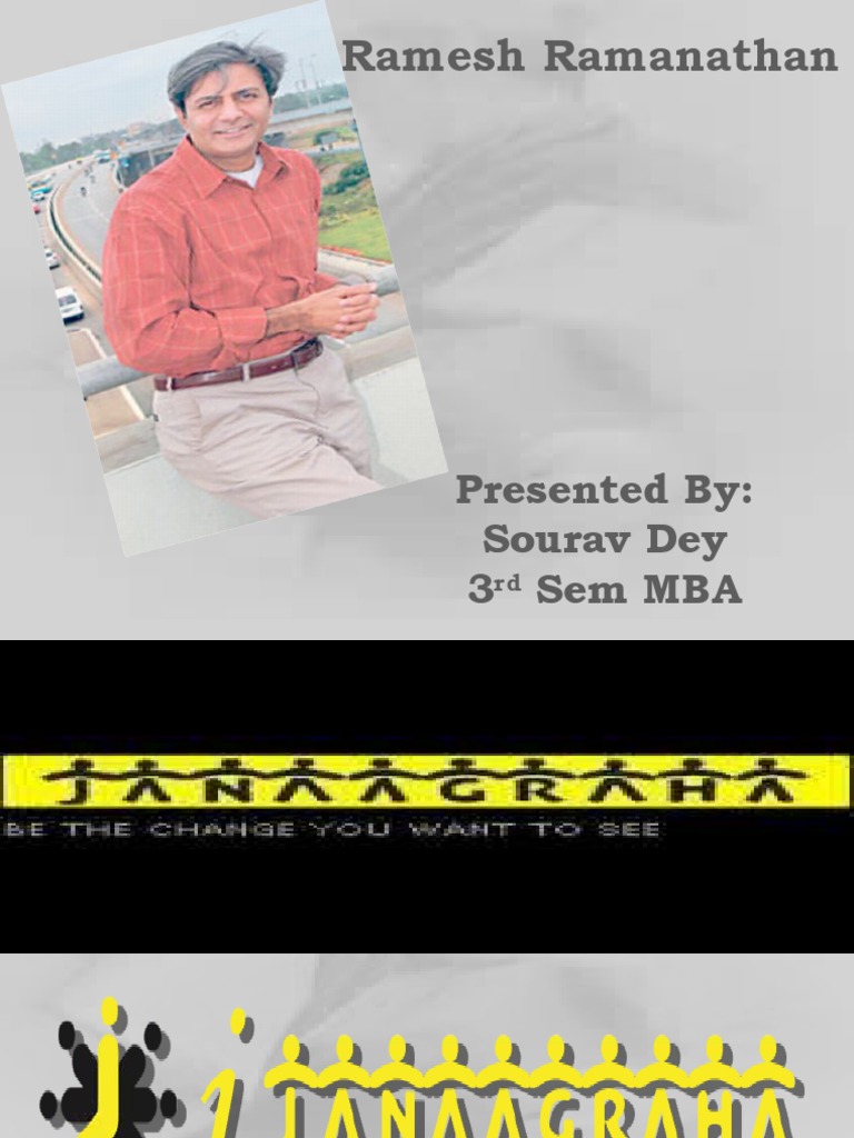 Ramesh Ramanathan: Urban Governance Leader | PDF | Microfinance ...
