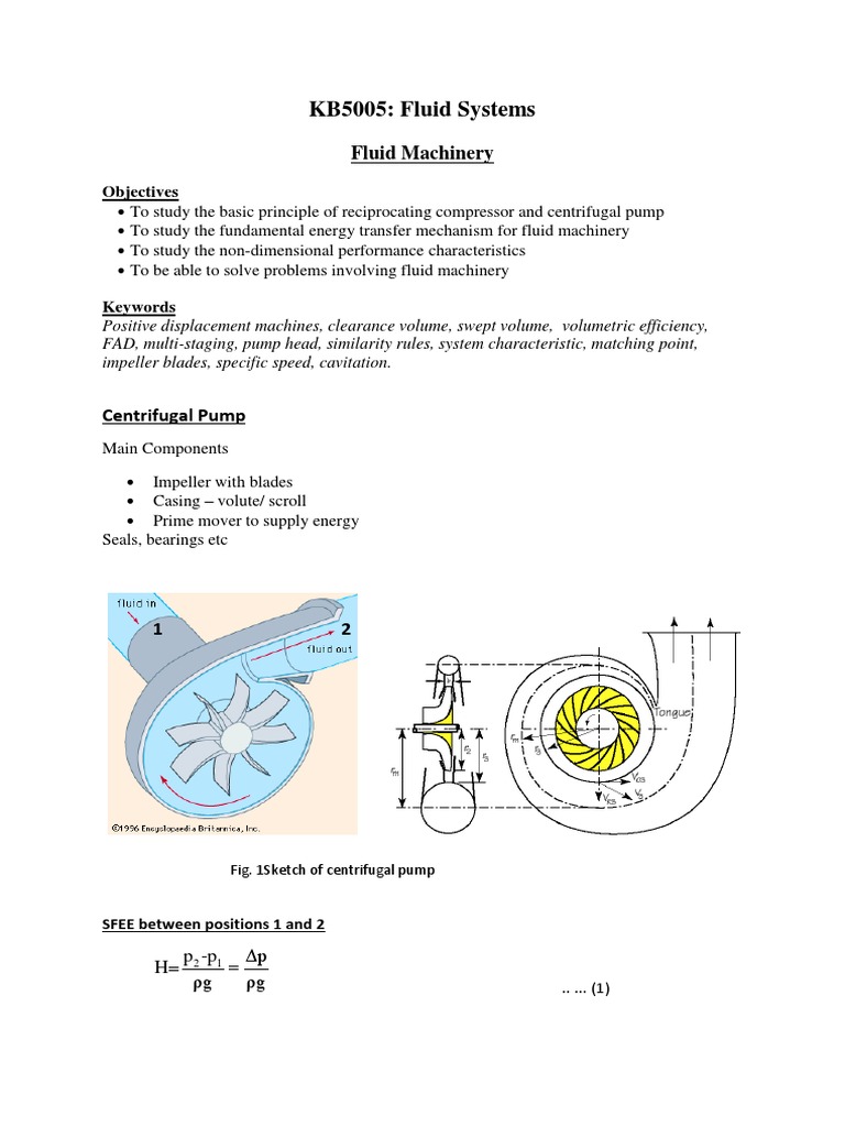 Fluid Machinery Handout | PDF | Pump | Physics
