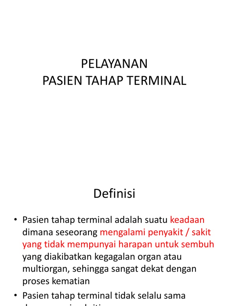 Pelayanan Pasien Terminal: Panduan dan Tujuan | PDF