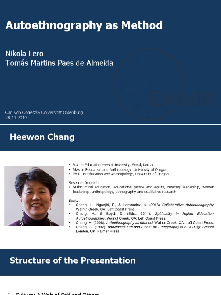 Autoethnography As Method Pdf Self Critical Theory