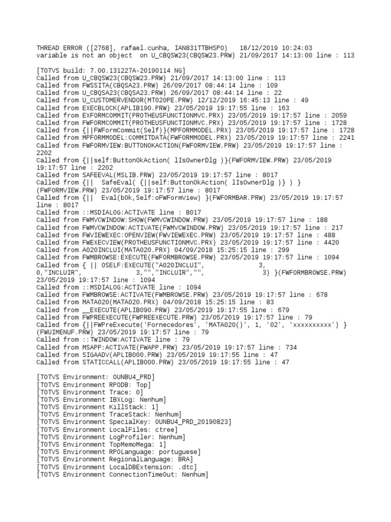 Log Erro | PDF | Microsoft Software | Software Engineering