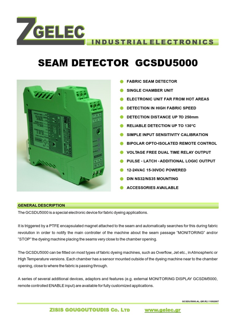 Seam Detector Gcsdu5000: Zisis Gougoutoudis C - L Zisis Gougoutoudis C ...