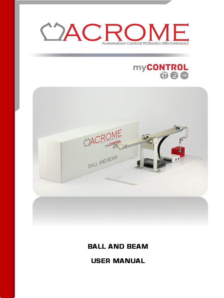 Acrome Mycontrol Ball Beam Kit User Manual | PDF | Servomechanism | Sensor